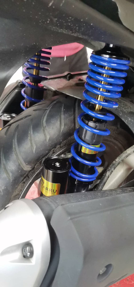 MUTARRU INVERTED SHOCK WITH TANK 365MM FOR PCX (BLUE) – Zero One Moto Shop