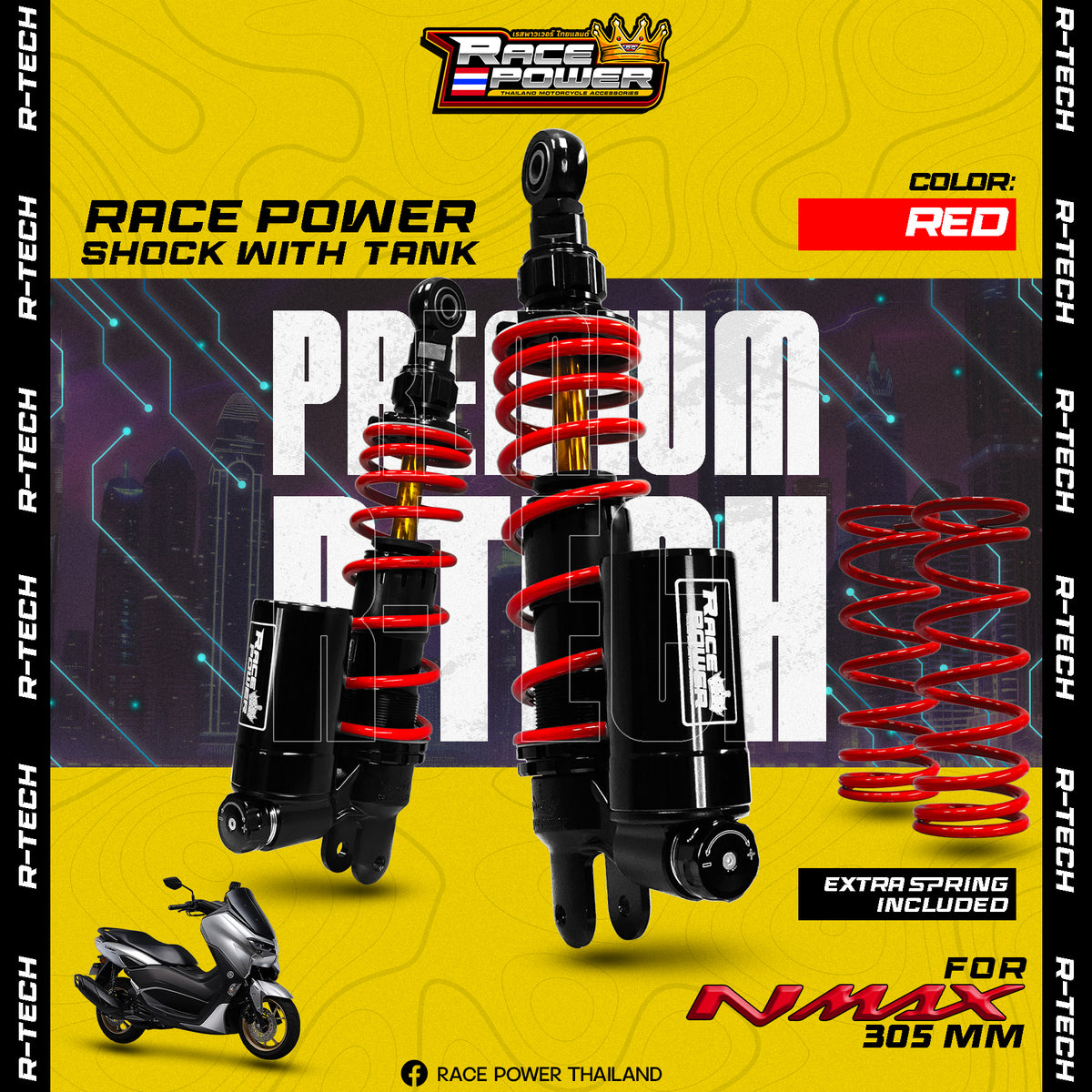 RACE POWER R TECH AEROX / NMAX (RED) – Zero One Moto Shop